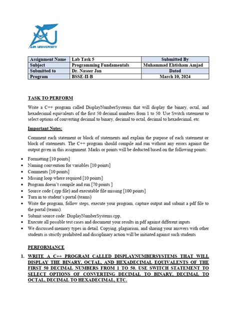 lab task 5 pdf