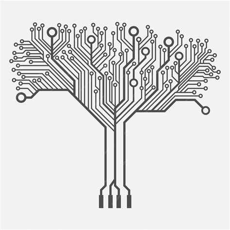 Motif De Circuit Imprimé Sous Forme Darbre Vecteur Premium