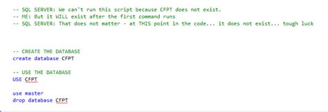 Sql Server Ssms Query Script Wont Run If Database Does Not Exist