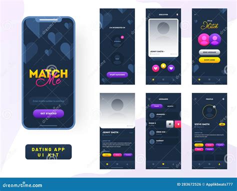 Dating App Ui Kit For Responsive Mobile App Or Website With Different Gui Layout Including User