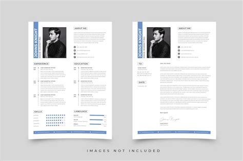 Premium Vector A Cv For A Man With The Title Images Not Included
