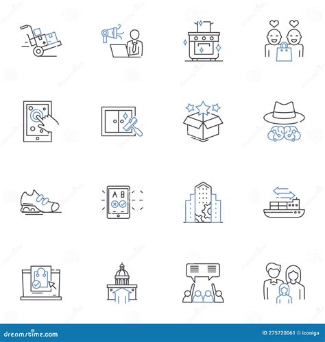 Smart Packaging Line Icons Collection Rfid Qr Codes Nfc Bio Based