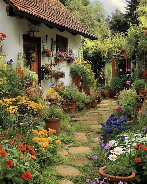Colorful Cottage Garden Aesthetic House Garden Aesthetic Colorful