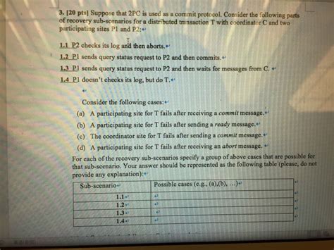 suppose that 2pc is used as a commit protocol