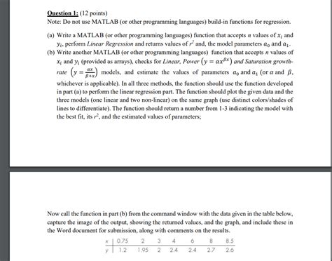 Solved Question Points Note Do Not Use MATLAB Or Chegg