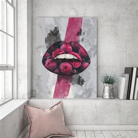 X Boss Babe Pop Art Lips Canvas Print Home Wall Decor Girl Etsy Pop Art Canvas Pop Art