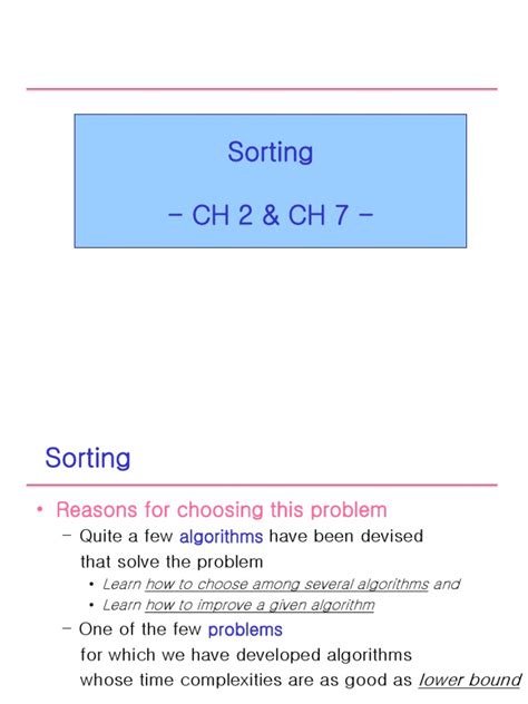 Sorting Ch 2 And Ch 7 Pdf Theoretical Computer Science Discrete Mathematics