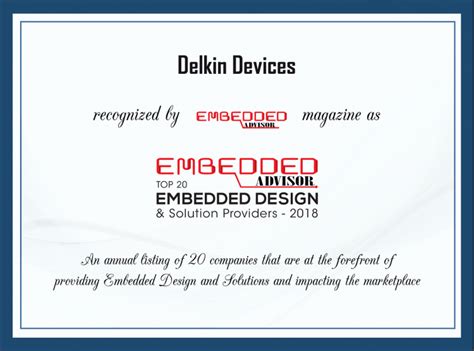 Delkin Devices Recognized As Top Embedded Design And Solution Provider