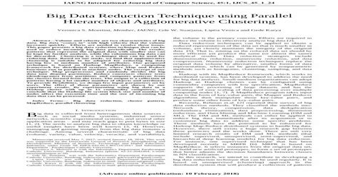 pdf big data reduction technique using parallel hierarchical