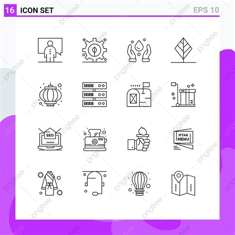 Editable Vector Line Pack Of 16 Simple Outlines Of Lamp Simple Box Energy Png And Vector With