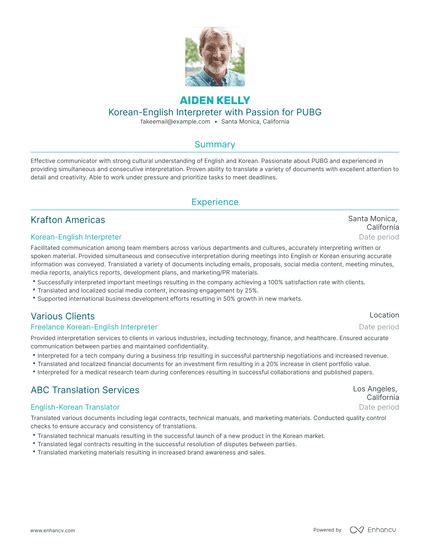 6 Interpreter Resume Examples Guide For 2024