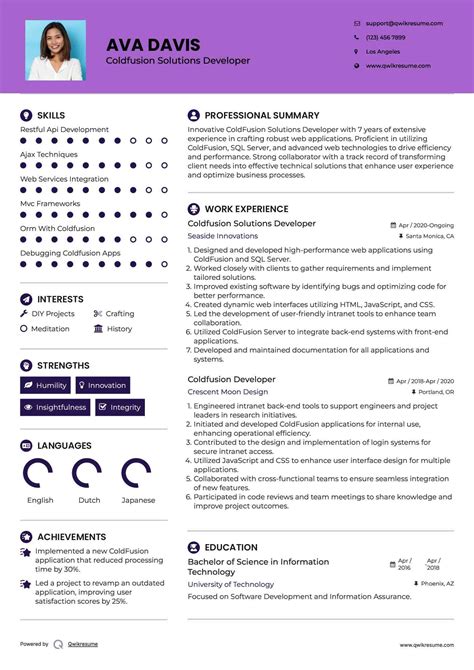 10 Coldfusion Developer Resume Samples And Templates For 2025