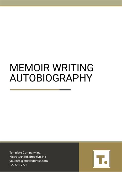 Writing A Memoir Template