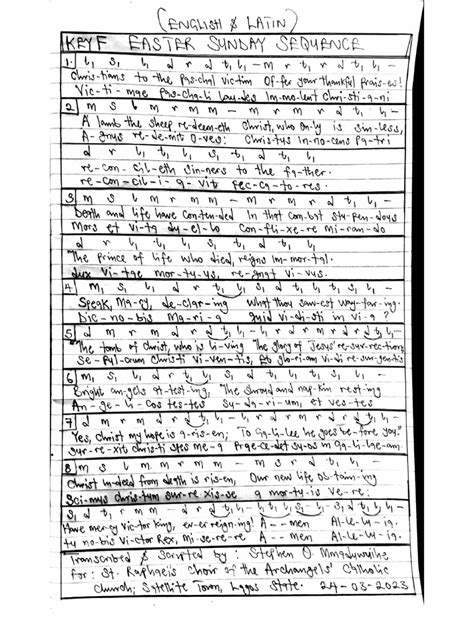 Easter Sequence In English Pdf Pdf