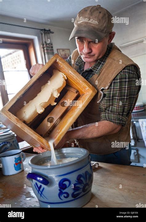 Production Of Butter Stock Photo Alamy