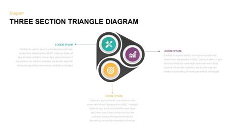 3 Section Triangle Diagram Template For PowerPoint