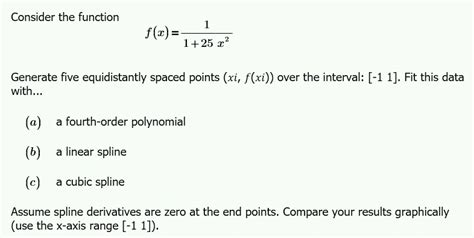 Solved Consider The Function Fx125x21 Generate Five