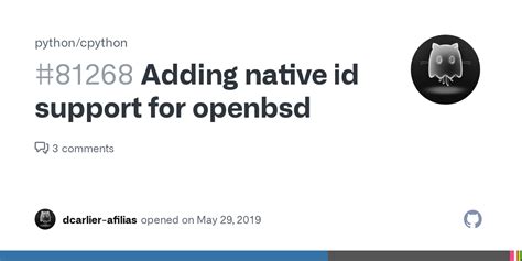 Adding Native Id Support For Openbsd · Issue 81268 · Pythoncpython