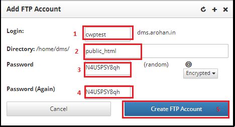 How To Create Additional FTP Account In CWP Control Panel Diadem Technologies Support