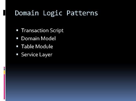 enterprise application architecture domain logic patterns transaction