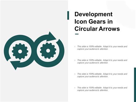 Development Icon Gears In Circular Arrows Ppt PowerPoint Presentation Summary Graphics