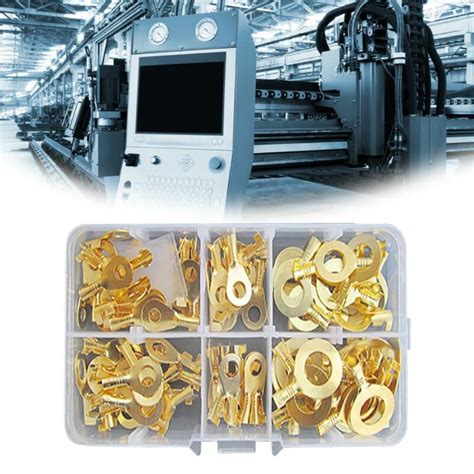 Dj431 자동차 원형 터미널 블록 냉간 압착 커넥터 O 형 탭 배선 노즈 구리 코 조합 세트 150 개세트 자동차 수리 도구