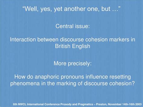 Ppt Anaphoric Third Person Pronouns And Prosodic Features As Markers