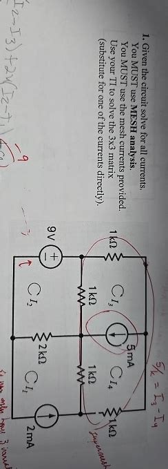 Solved Given The Circuit Solve For All Currents You MUST Chegg