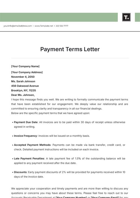 Payment Confirmation Letter Format In Word
