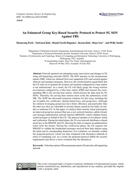 Pdf An Enhanced Group Key Based Security Protocol To Protect 5g Son