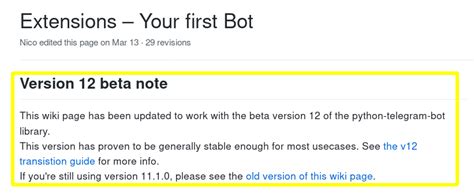 doesn t work example from your first bot article · issue 1396 · python telegram bot python