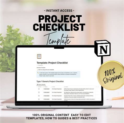 Project Checklist For Design And Development Project Planner Planning Tasks For Software