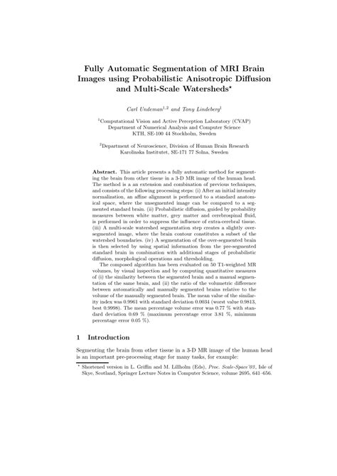 Pdf Fully Automatic Segmentation Of Mri Brain Images Using