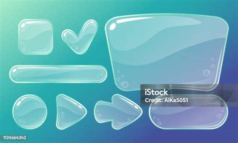 Tombol Gui Transparan Inteface Pengguna Game Ilustrasi Stok Unduh