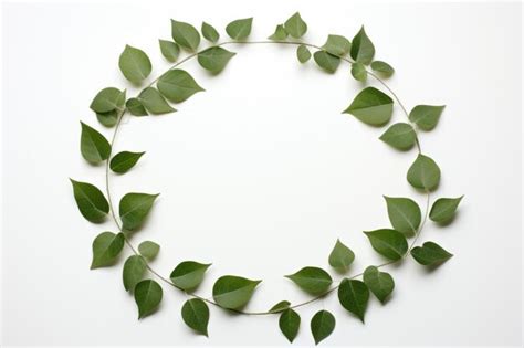 Premium AI Image Delicate Symmetry Rounded Leaves On A White Canvas