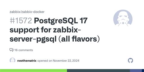 Postgresql Support For Zabbix Server Pgsql All Flavors Issue Zabbix Zabbix Docker
