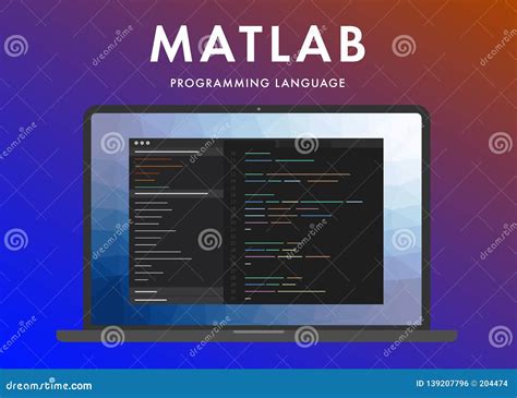 matlab programming language stock vector illustration of code line