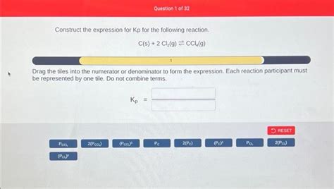 Solved Construct The Expression For Kp For The Following Chegg