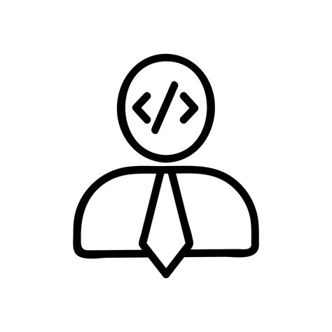 Developer Programmer Icon Vector Isolated Contour Symbol Illustration