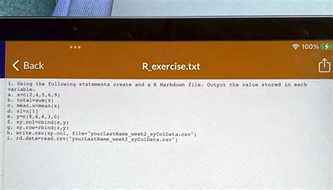 1 Using The Following Statements Create And A R Markdown File Output