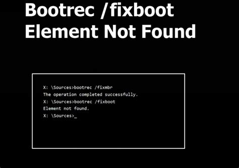 How To Fix Bootrec Fixboot Element Not Found 5 Methods