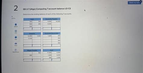 Solved OS Algo Computing T Account Balance LO C Chegg