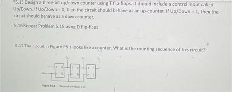 Solved Design A Three Bit Up Down Counter Using T Chegg Com