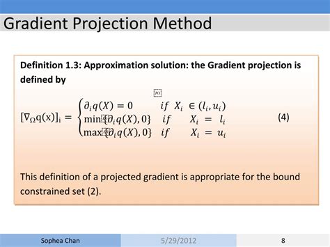 Ppt Gradient Projection For Bound Constrained Qps Powerpoint
