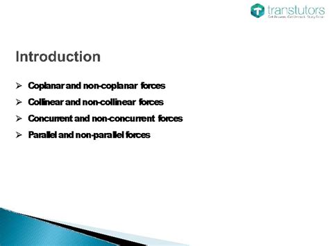 Introduction Coplanar Concurrent Systemof Forces Lamis Theorem Examples