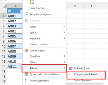 3 Maneiras de Retirar a Formatação Como Tabela no Excel
