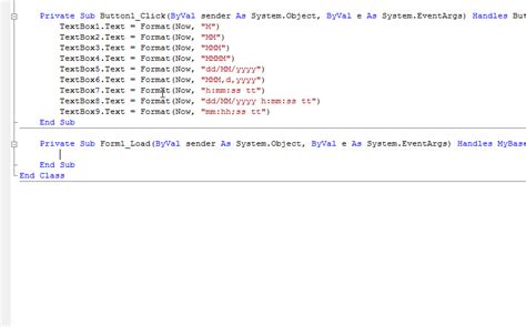 visual basic 2008 format date and time tulisan anyar