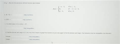solved let y f x be the piecewise defined function given