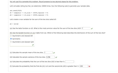 Solved You Will Use R To Complete This Problem Round Chegg
