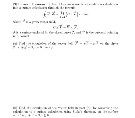 solved 9 stokes theorem stokes theorem converts a